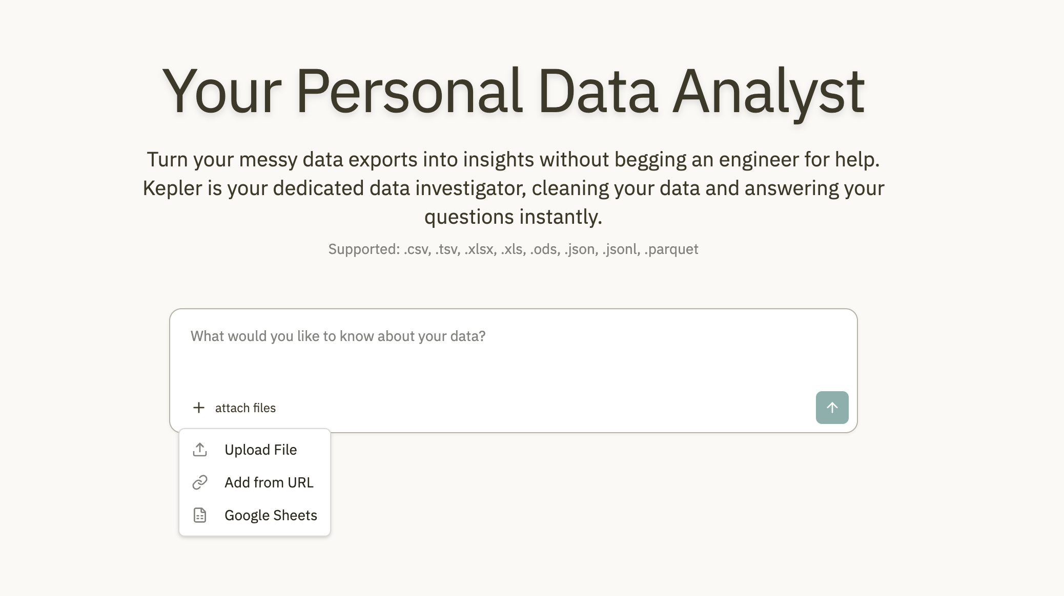 Kepler | AI Data Analyst for Excel, CSV & Google Sheets
